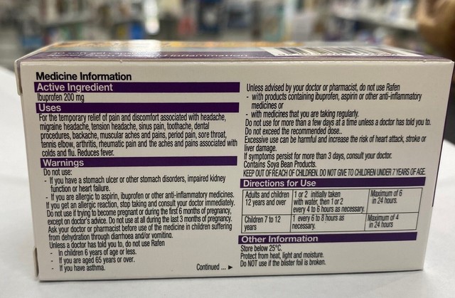 Rafen 200mg 50 Tablets for Temporary Pain Relief Medicine for sale ...