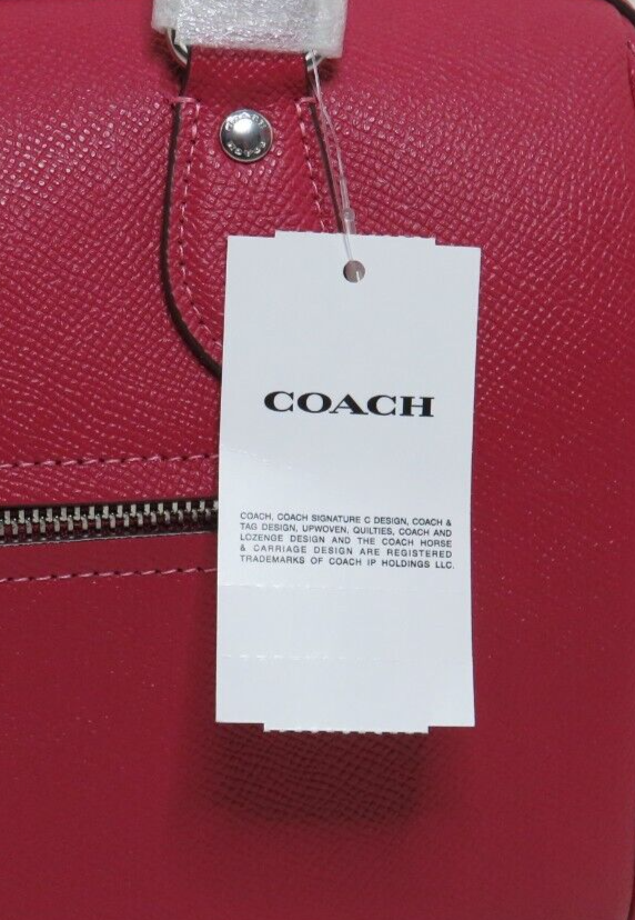 Coach Leather Rowan Satchel with Signature Canvas Strap (Br Violet ...