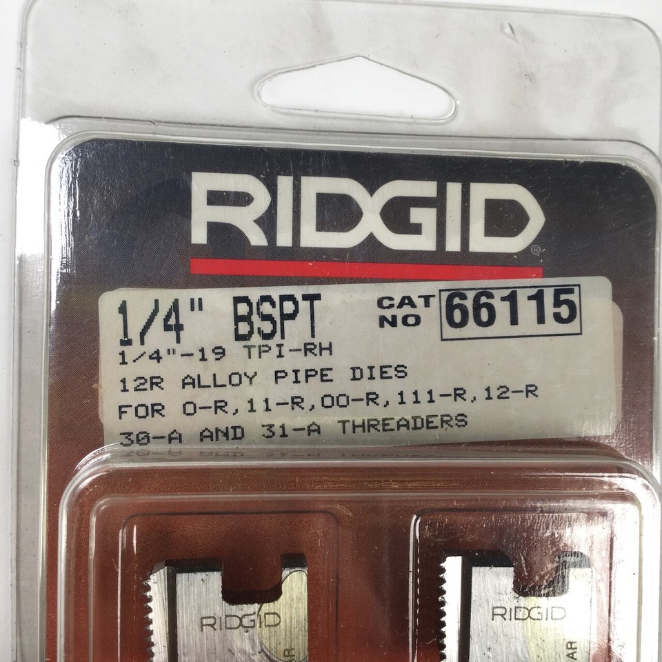 Ridgid 66115 British Standard Pipe Taper pipe chasers 1/4" BSPT New NFP ...