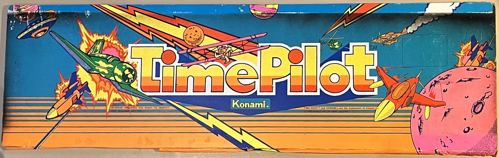 TIME PILOT 1982 Konami Arcade Video Game Marquee Sign Graphic Plastic ...