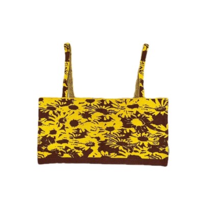 Heaven Marc Jacobs yellow & brown Floral Techno Tank Top - Size Small ...