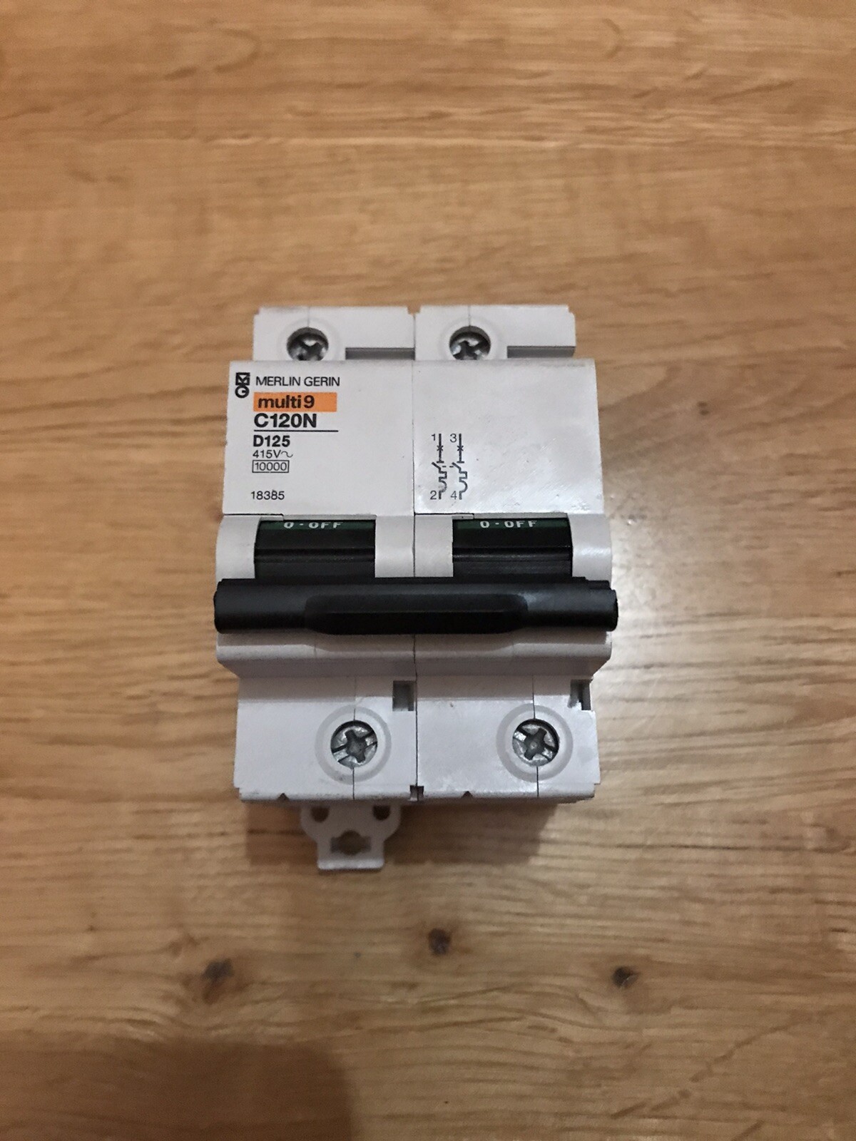 Merlin Gerin C120N 125 A mp Type D Circuit Breaker Mcb 2 Double Pole ...