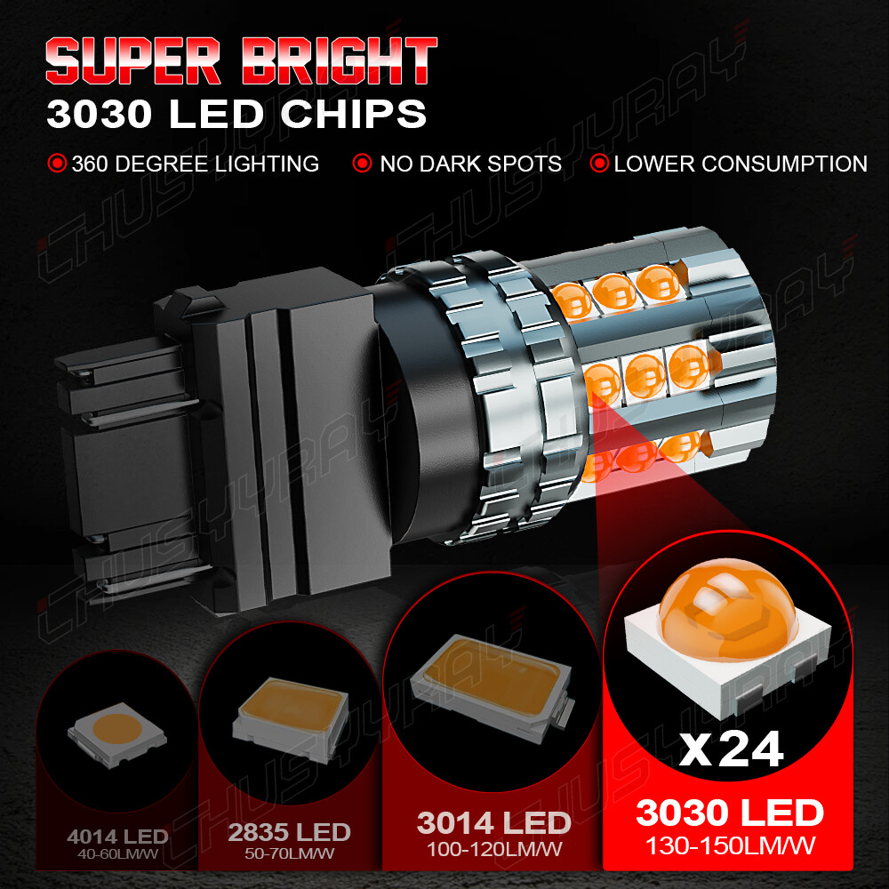 2pcs Amber 3157 3057 LED Turn Signal Light Bulbs Fit Dodge Ram 1500 ...