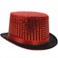 RED SEQUIN TOP HAT DANCE CANE BOW TIE FANCY DRESS RINGMASTER CABARET ...