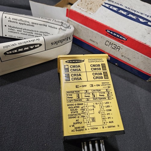 NEW BANNER CM3A MAXI AMP CM SERIES AMPLIFIER MODULE 11 PIN 110/220VAC ...