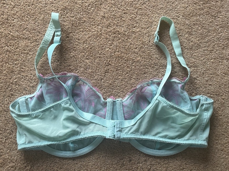 Gorgeous Turquoise & Pink Lace Underwired Bra Size 40D From George At ...