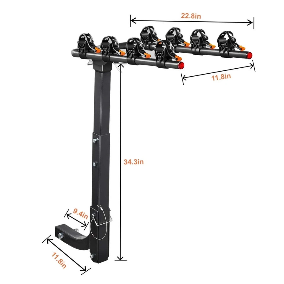 Bicycle Car Rack Bike Hitch Rack Double Foldable Bike Carrier Rack for ...