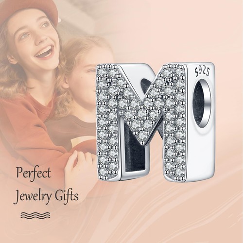Charms Initial M Letter Charm Alphabet Dangle Beads Happy Birthday ...