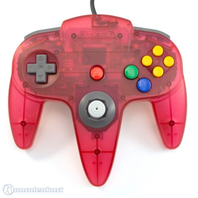 N64 - Original Nintendo Pad NUS-005 #Clear-Red White / rot-weiß transp ...