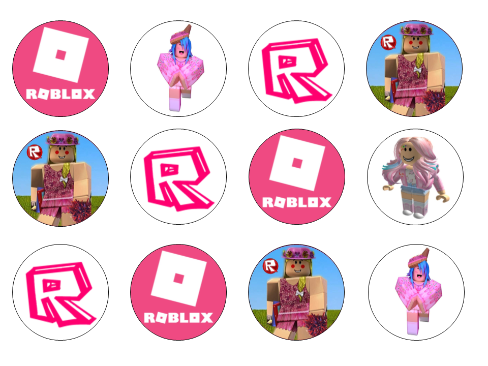 HIGH QUALITY 12 x ROBLOX GIRL'S PARTY edible Cake cupcake topper A4 ...