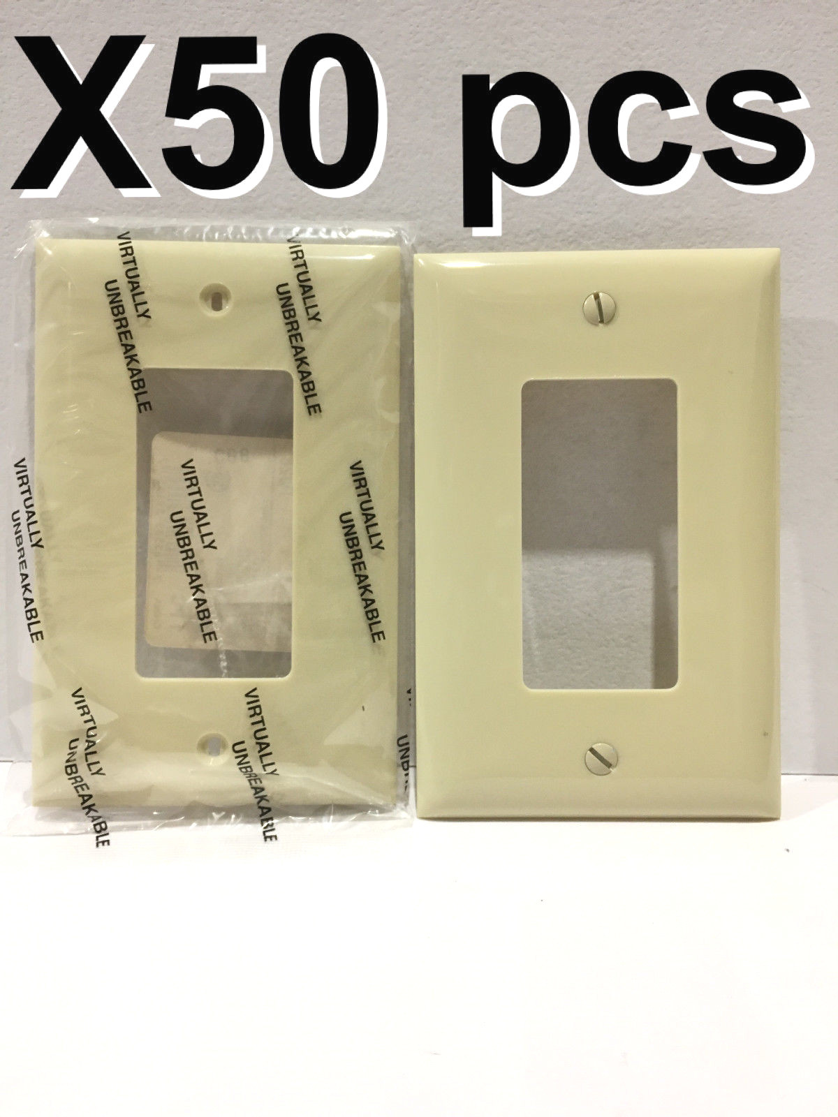 HUBBELL PJ26 Rectangular Opening Plate Ivory Nylon 1 Decorator/GFCI LOT ...