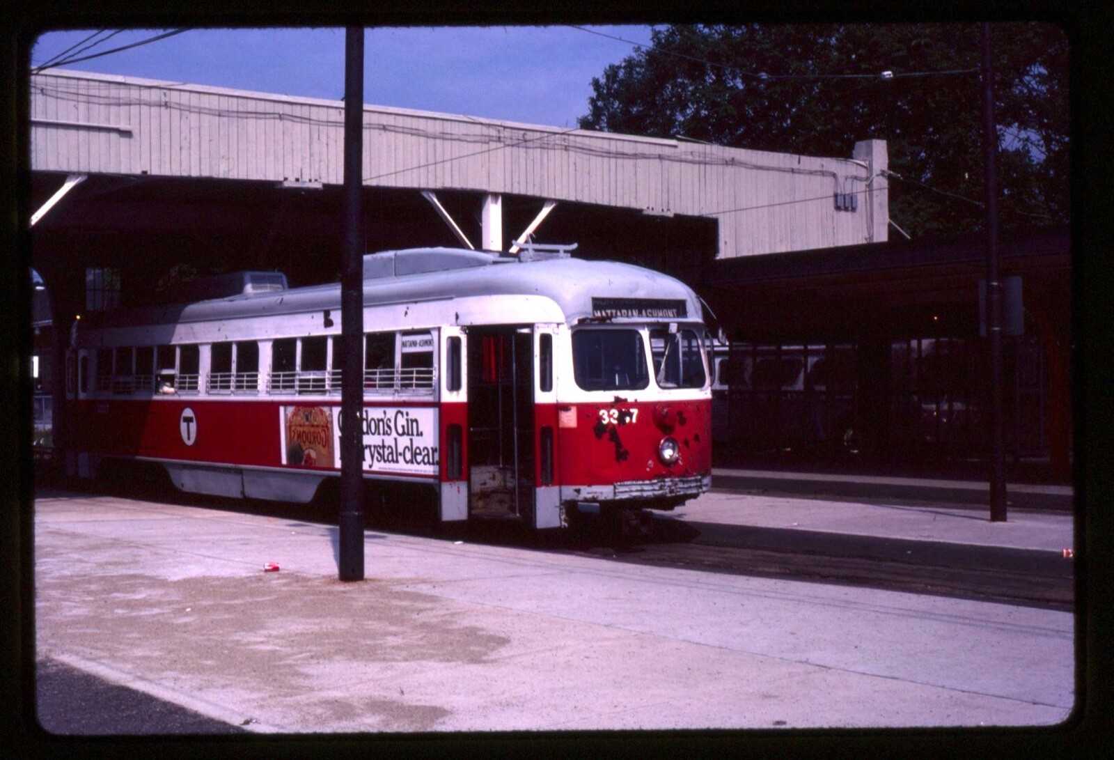 Trolley Slide - Boston MBTA #3337 PCC Streetcar 1981 Mattapan Station ...