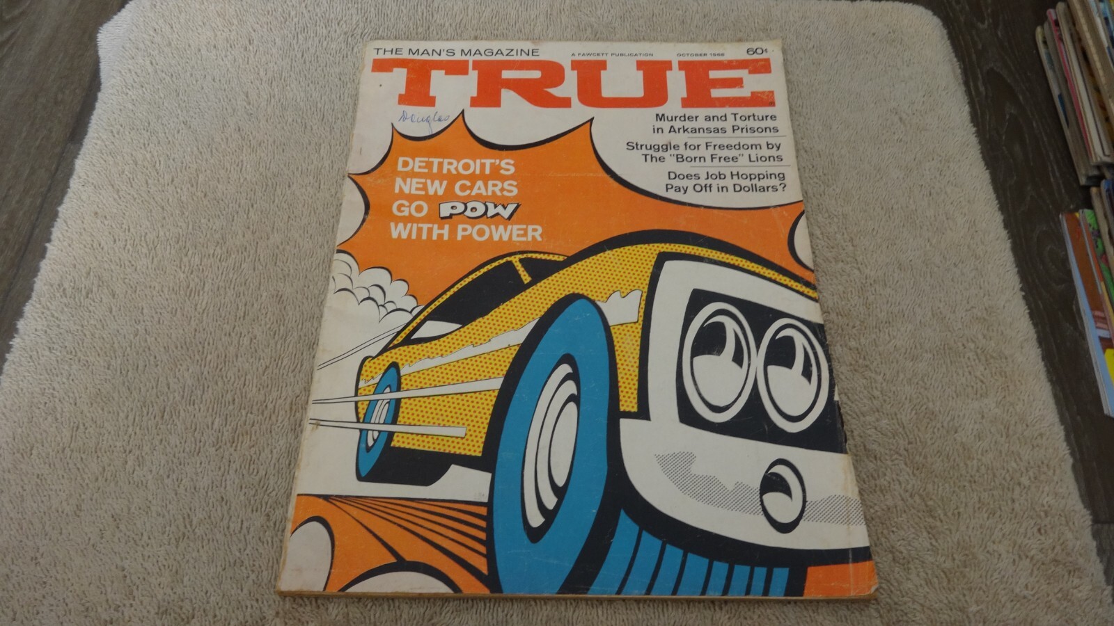 True The Man's Magazine October 1968 Born Free Lions Detroit Cars 1969 ...