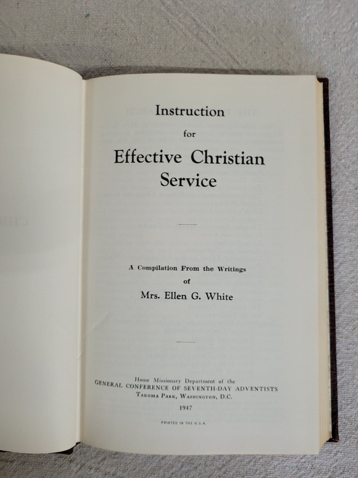 Christian Service HC/Dust 1947 Ellen G. White Review & Herald sda | eBay