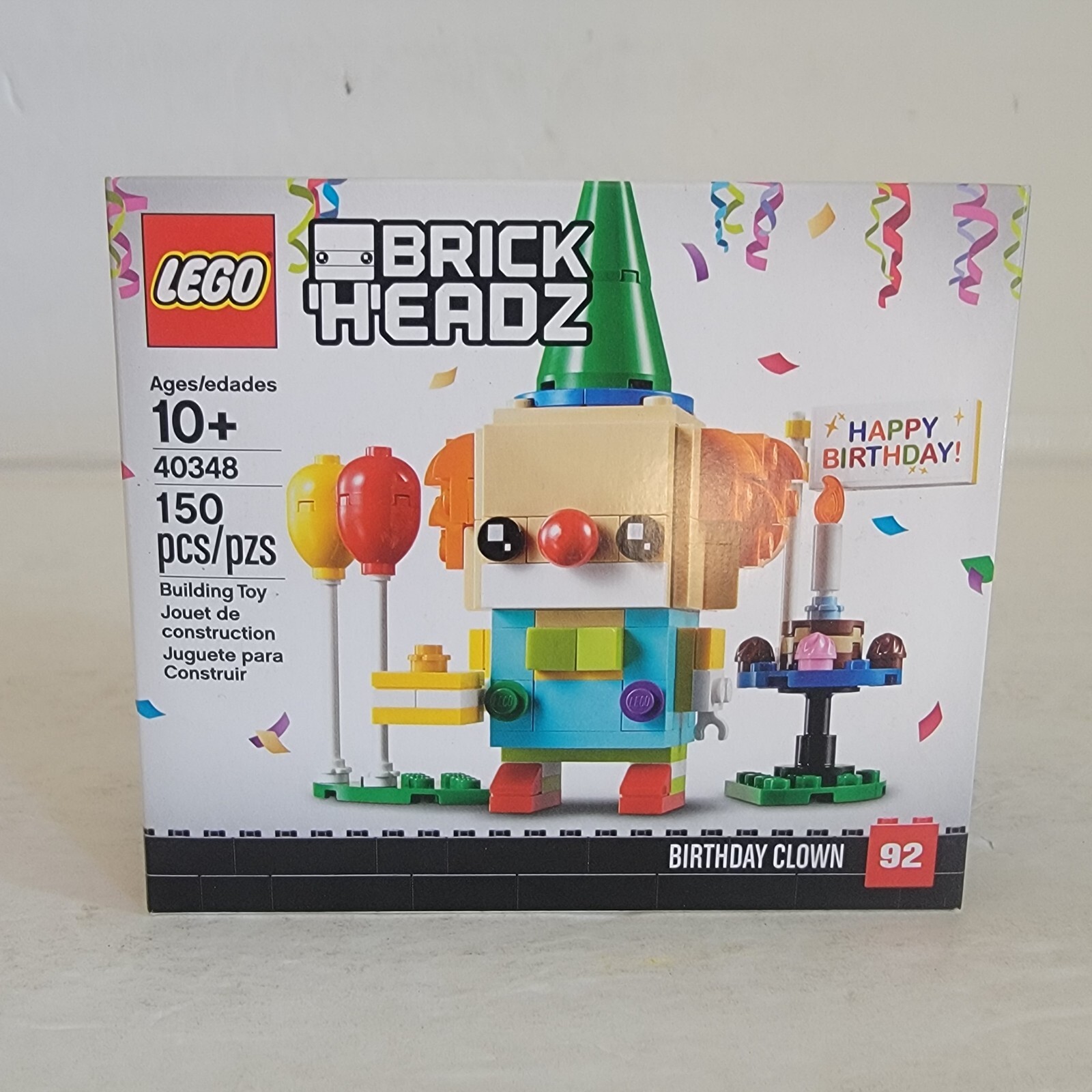 New LEGO Set 40348 BrickHeadz HAPPY BIRTHDAY PARTY CLOWN Figure Brick ...