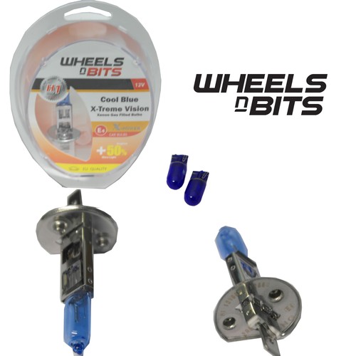 Brand New Cool Blue H1 Bulbs Xenon Gas Filled Free T10 Bulb 55W +50% ...