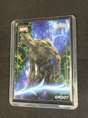 2025 Topps Chrome Marvel Studios Groot Green Lightning 09/75 | eBay