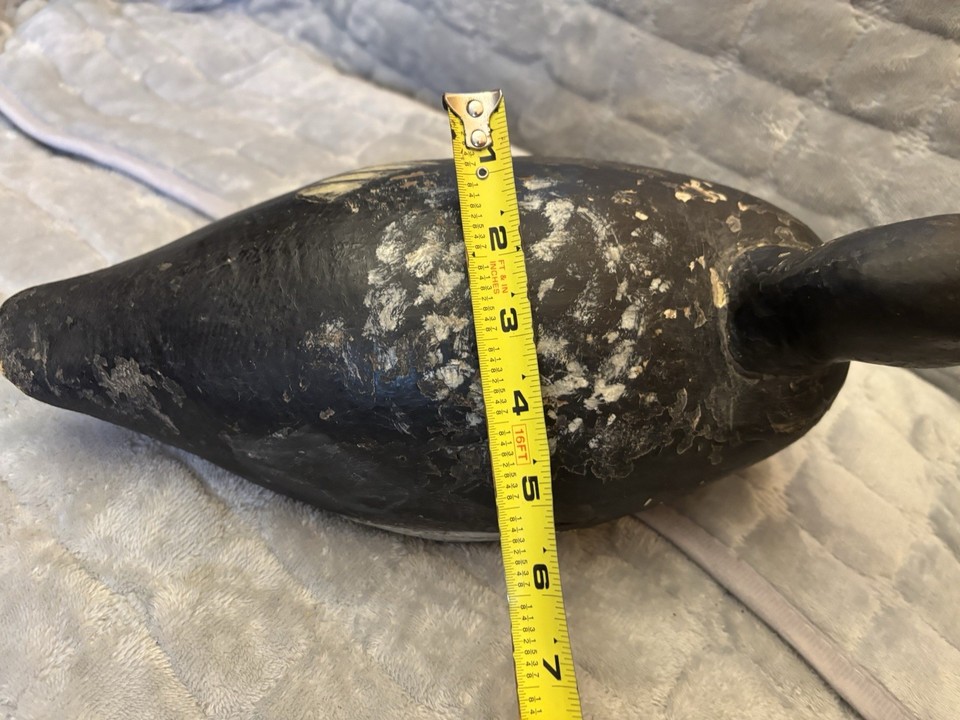 antique VTG hand carved wood bluebill duck decoy Solid Body Estate 15 ...