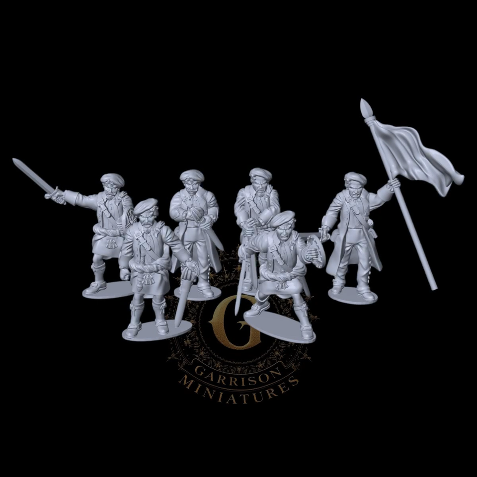 Scots Jacobite Officers X6: '45 Rebellion Culloden 28mm Wargame ...