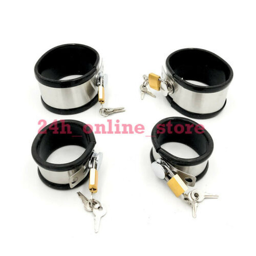 Stainless Steel New Handcuff Legcuffs Silicone Liner Hand Ankle Cuffs ...