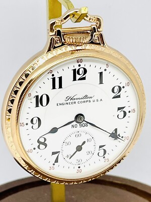 RARE ENGINEER CORPS USA Dial 1921 Hamilton 16S 21J Grade 992 BOC Pocket ...