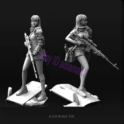 YUFAN MODEL Woman Sniper 1/35 Unpainted Resin Figure Model Kits ...