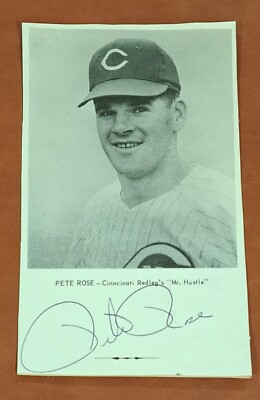 PETE ROSE AUTOGRAPHED SIGNED 4" X 7" PHOTO | eBay