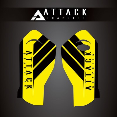 Attack Graphics Renegade Lower Fork Guard Decal Yellow For GPX TSE 250R ...