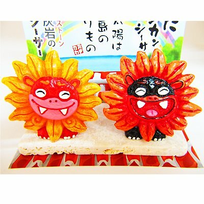 Okinawa ryukyu Shiser Tida Kankan Shisa (Large) Power Stone from japan ...