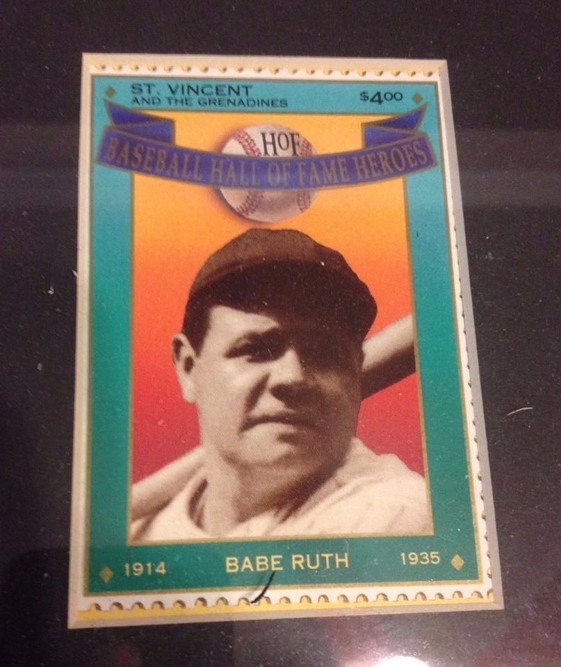 BABE RUTH Vtg Photo & 3 Authentic Collectible BASEBALL; Professional ...