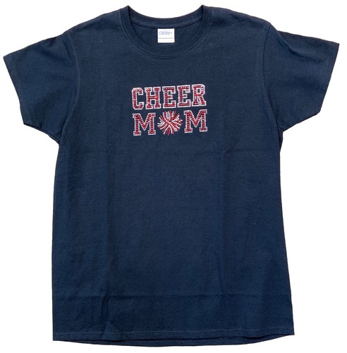 Cheer Mom T-Shirt Black With Red Sequins Cheerleading Womens’ Size Medium Black | eBay