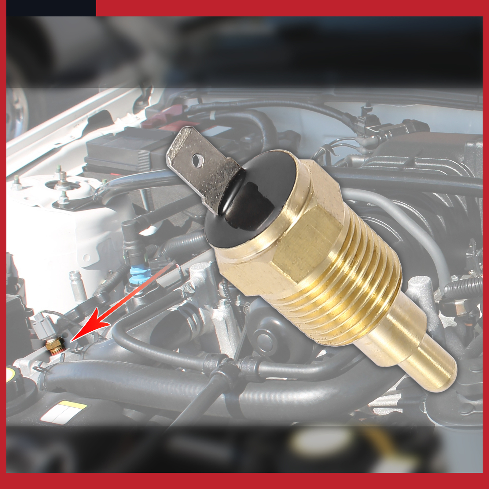 Universal Car Engine Cooling Fan Temperature Sensor Switch 3/8"NPT Pack ...