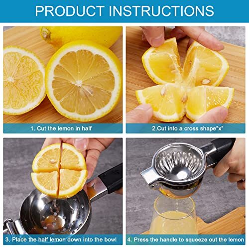 Lemon Squeezer Stainless Steel - Easy Squeeze Heavy Duty Manual Lemon ...