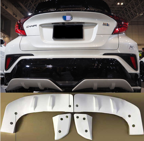 For Toyota C-HR CHR Unpainted 2018-2020 Rear Bumper Diffuser Spoiler ...