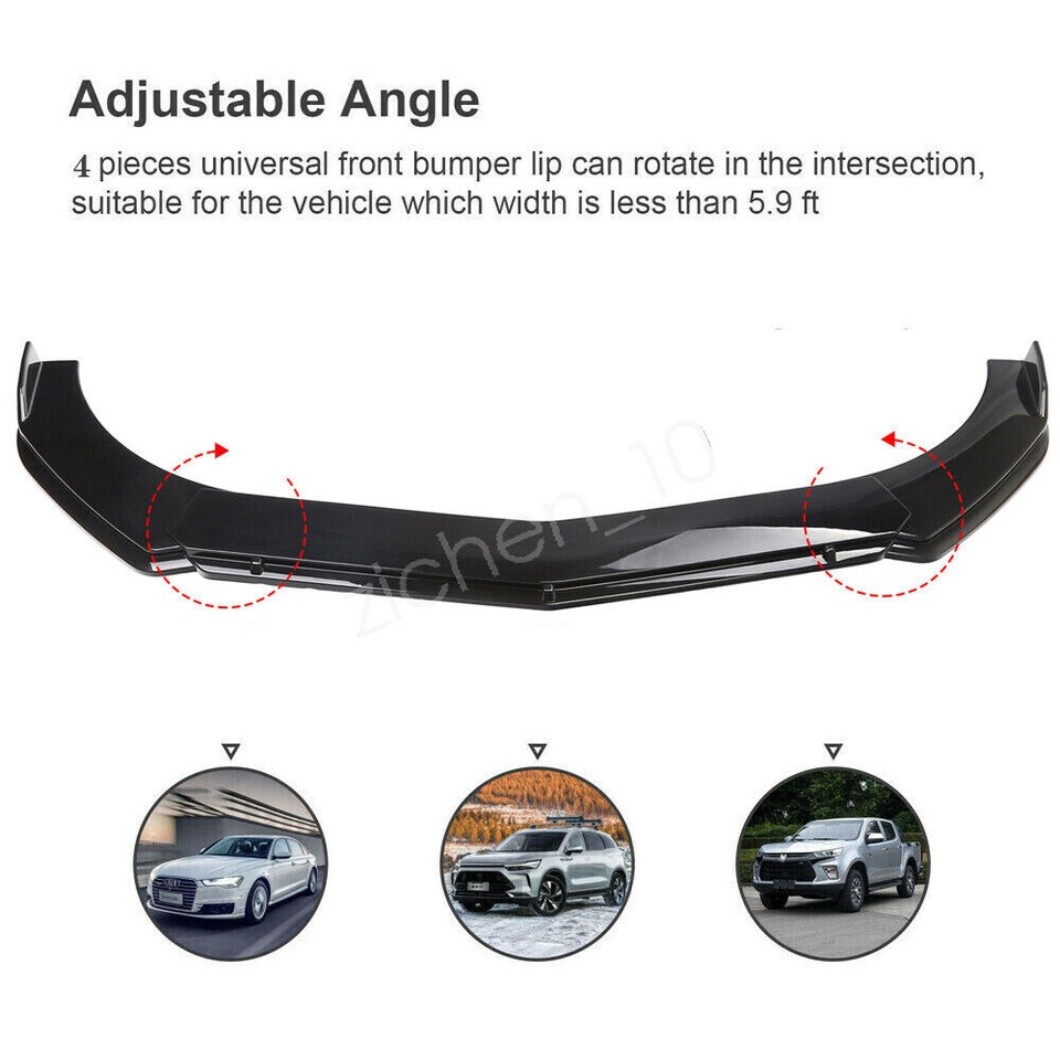 For Chevrolet Corvette C4 Gloss Front Bumper Lip Splitter Spoiler Lower ...