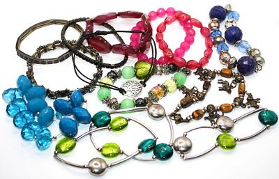 Job Lot 14 x Assorted Beaded Bracelets. Excellent Condition | eBay UK