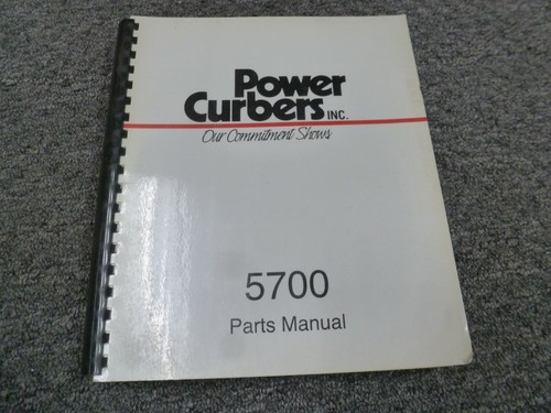 Power Curbers 5700 Curb & Gutter Machine Parts Catalog Manual | eBay