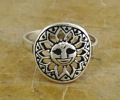 EXOTIC .925 STERLING SILVER SUN FACE RING size 8 style# r2014 | eBay