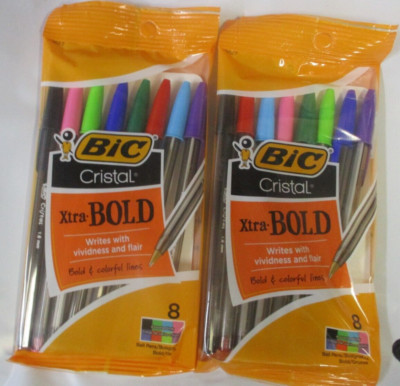 2 Packs of Bic Usa Inc BICMSBAP81 19627 Bic Cristal Xtra Bold Pack Of 8 ...