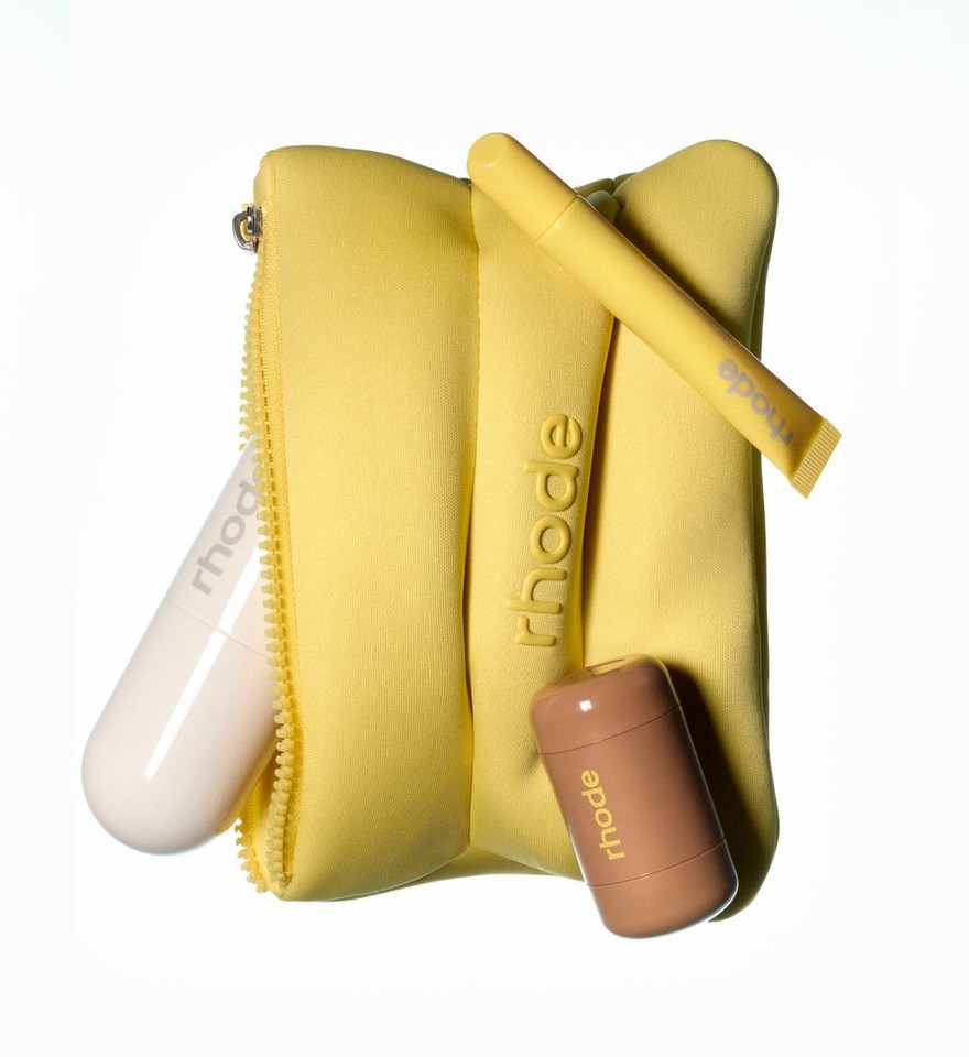 NEW Rhode Skin Bubble Pouch Makeup Bag Lemontini Yellow Limited Edition ...