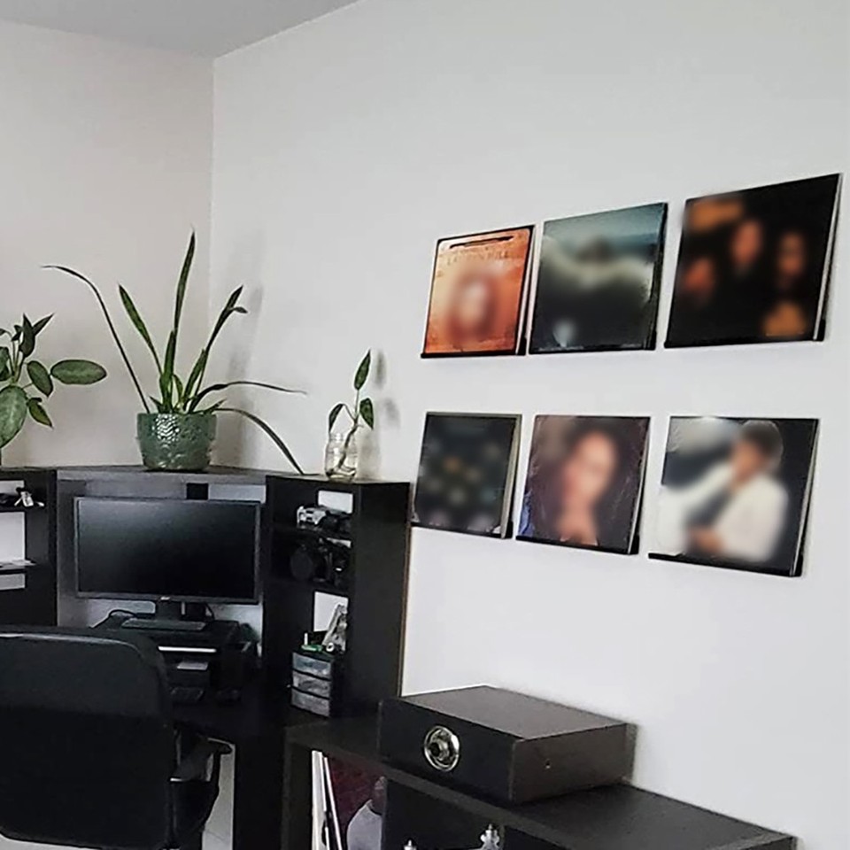 12" Floating Vinyl Record Album Wall Mount Display Shelf Acrylic Clear ...