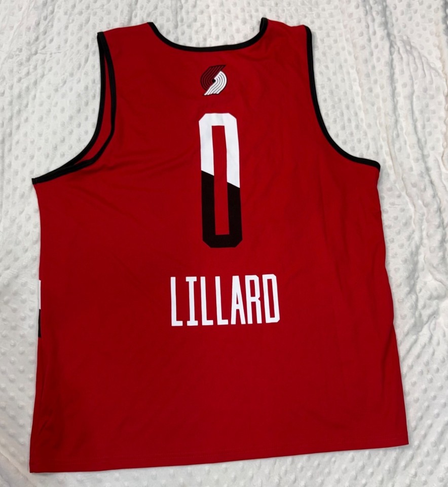 NBA Portland Blazers Damian Lillard #0 Jersey Red/BlackTank Top Men's ...