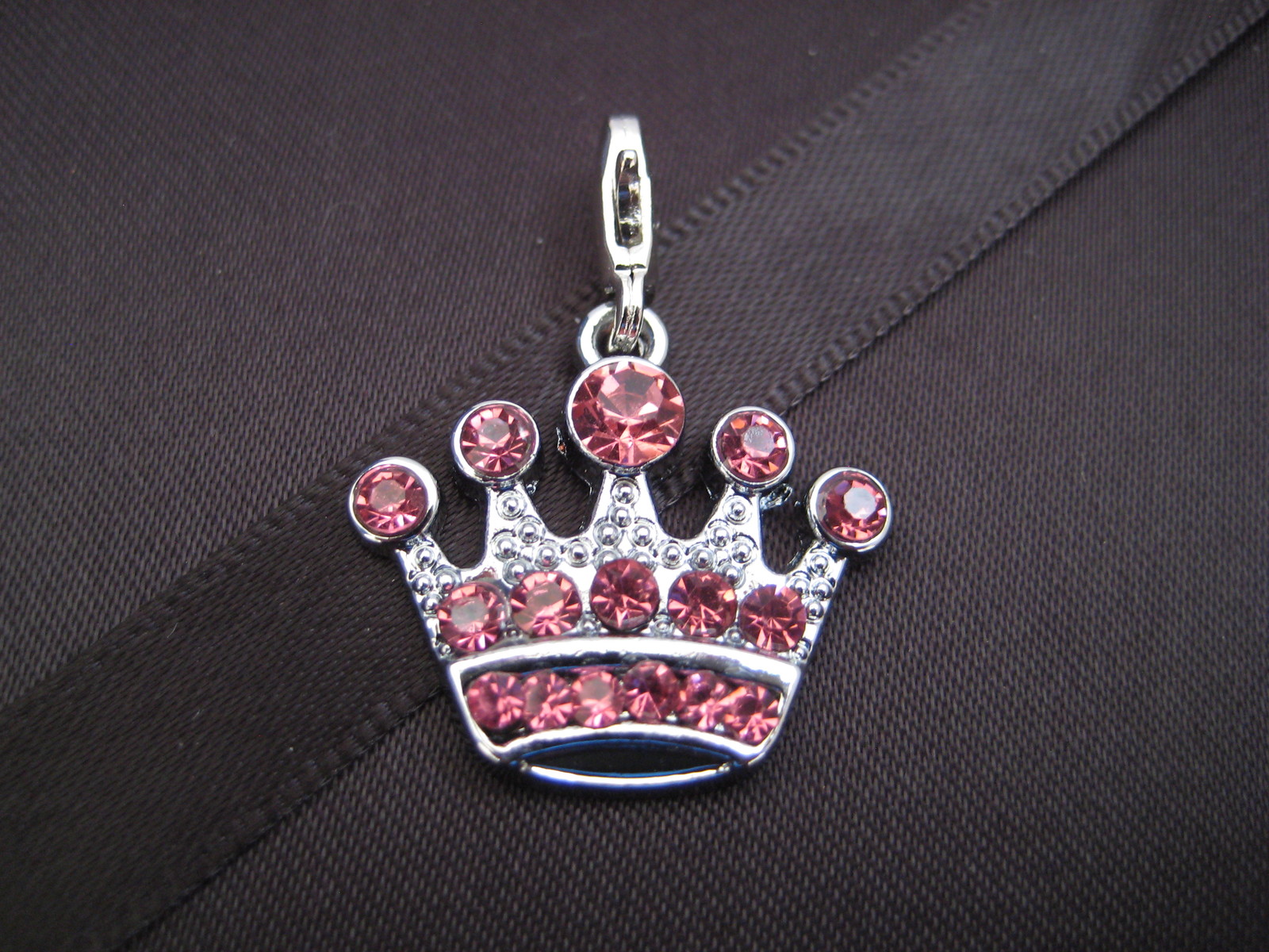 U PICK CROWN CHARM Clip On Silver Princess Crown Tiara Charm attach to ...