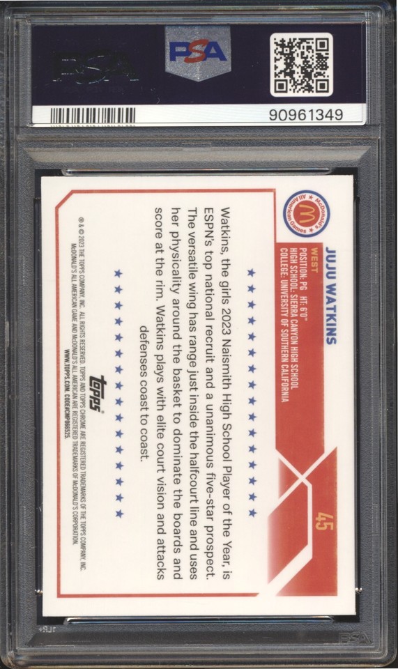 2023 Topps Chrome McDONALDS ALL-AMER MCD LOGO JuJu Watkins ROOKIE #45 ...