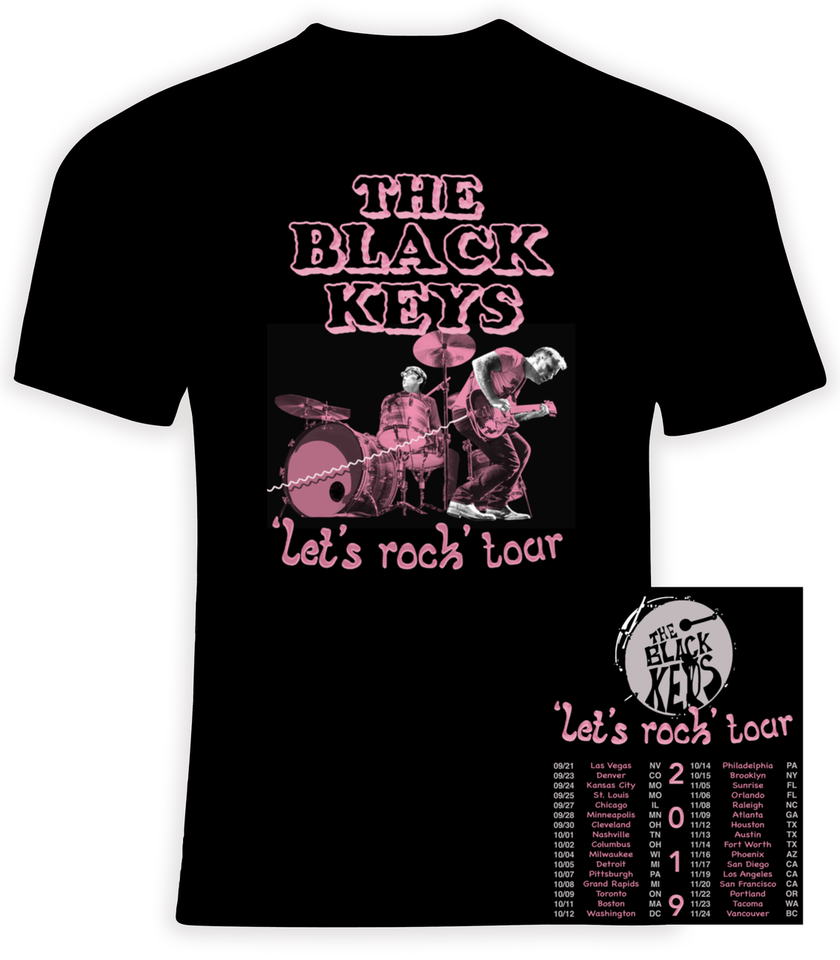 The Black Keys Band let's rock Tour Cotton Black All Size Shirt UR332 ...