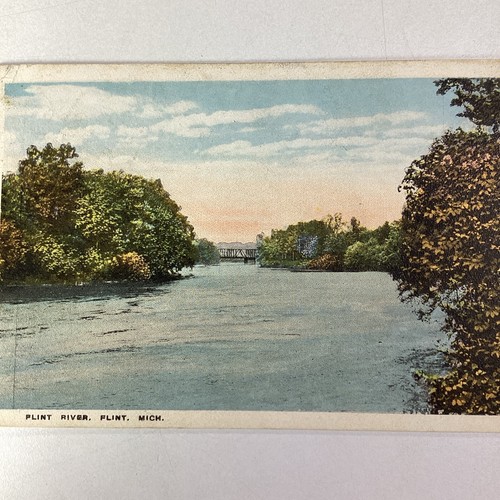Michigan Postcard 1918 Flint River Bridge Lee Farmington | eBay