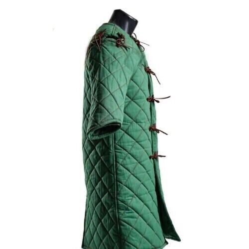 Medieval Gambeson Thick Padded Armor Full Sleeves Designer Coat Cotton ...