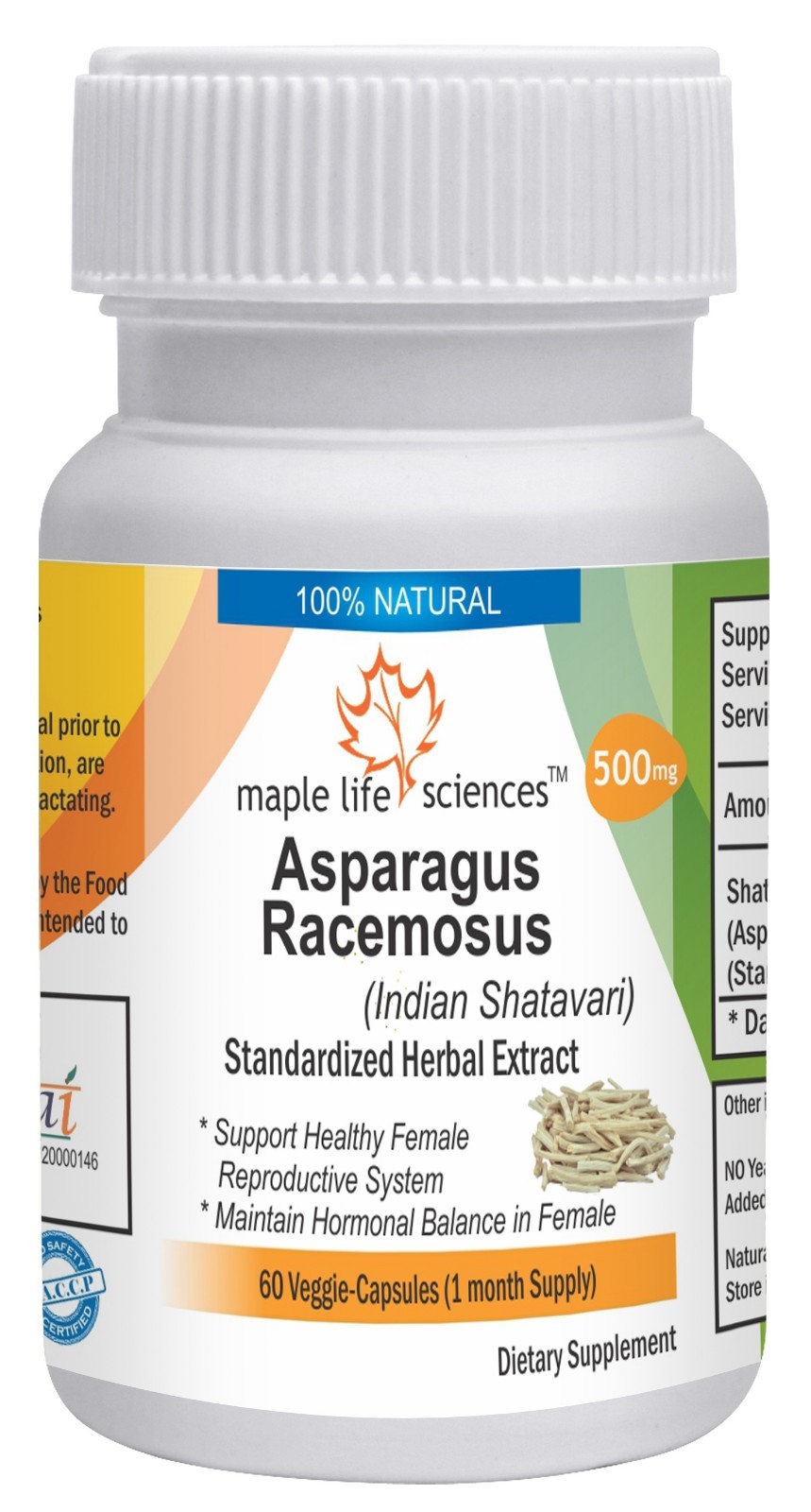 Asparagus Racemosus (Shatavari) Extract Capsules40% Saponins Pure ...
