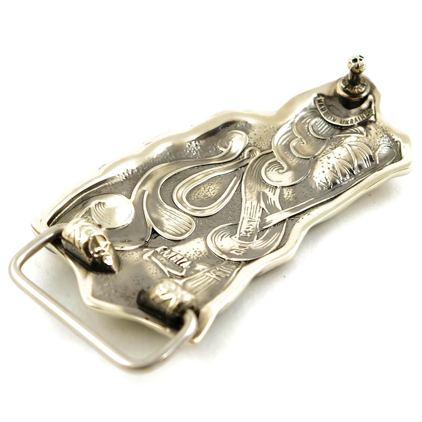 German silver belt buckle Grey Wolf, Handmade wolf head german silver ...