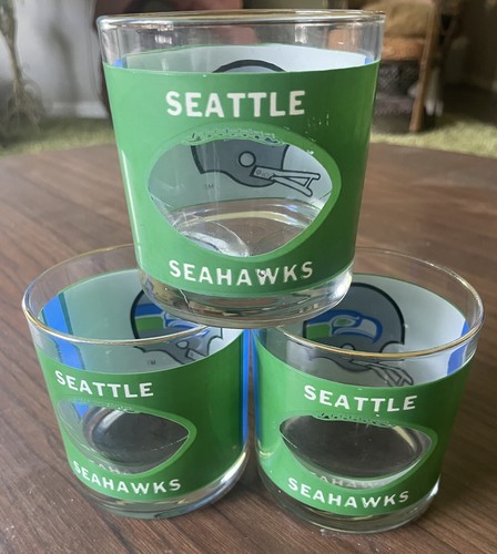 Vintage Seattle Seahawks Lowball Glass Cups 3 Available | eBay